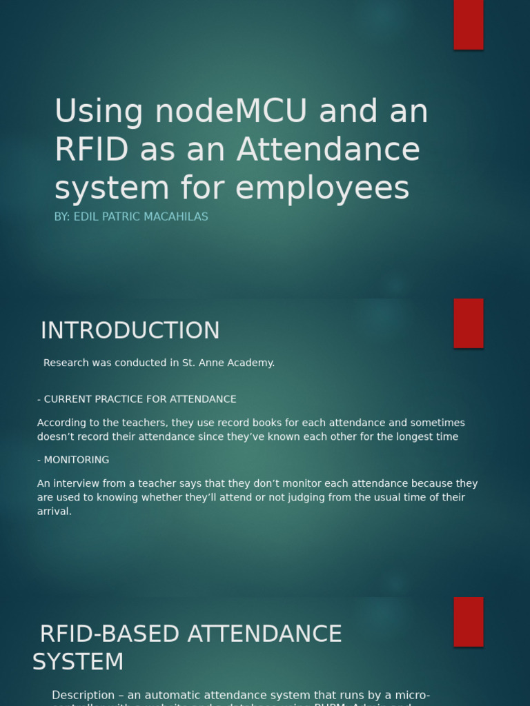 Using NodeMCU and A RFID As An Attendance | PDF | Wi Fi | Usability