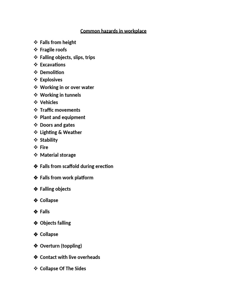 Common Hazards | PDF