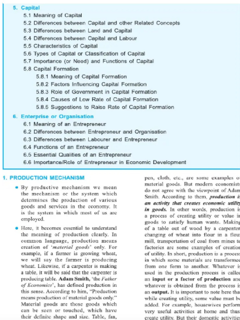 Factor of Production ch1 Economic 10 | PDF
