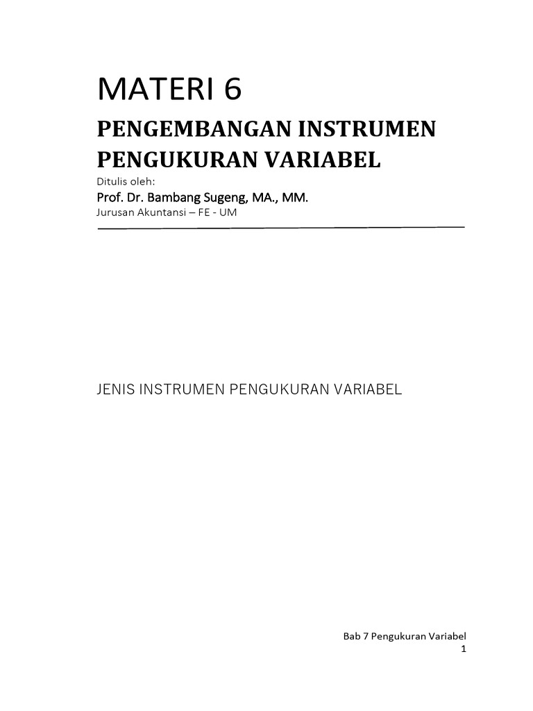MATERI 6 -PENGEMB INSTRUMEN PENELITIAN | PDF