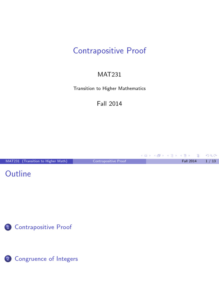 Proof Contrapositive | PDF | Mathematical Proof | Mathematics
