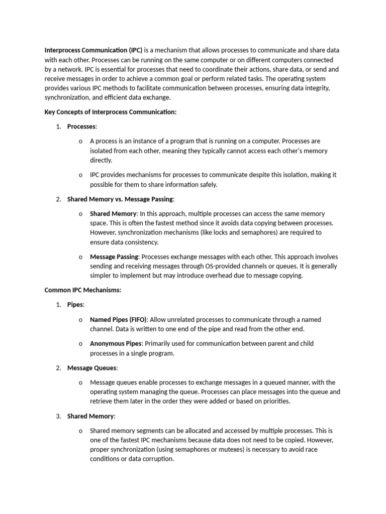 Interprocess Communication Pdf Process Computing Thread Computing