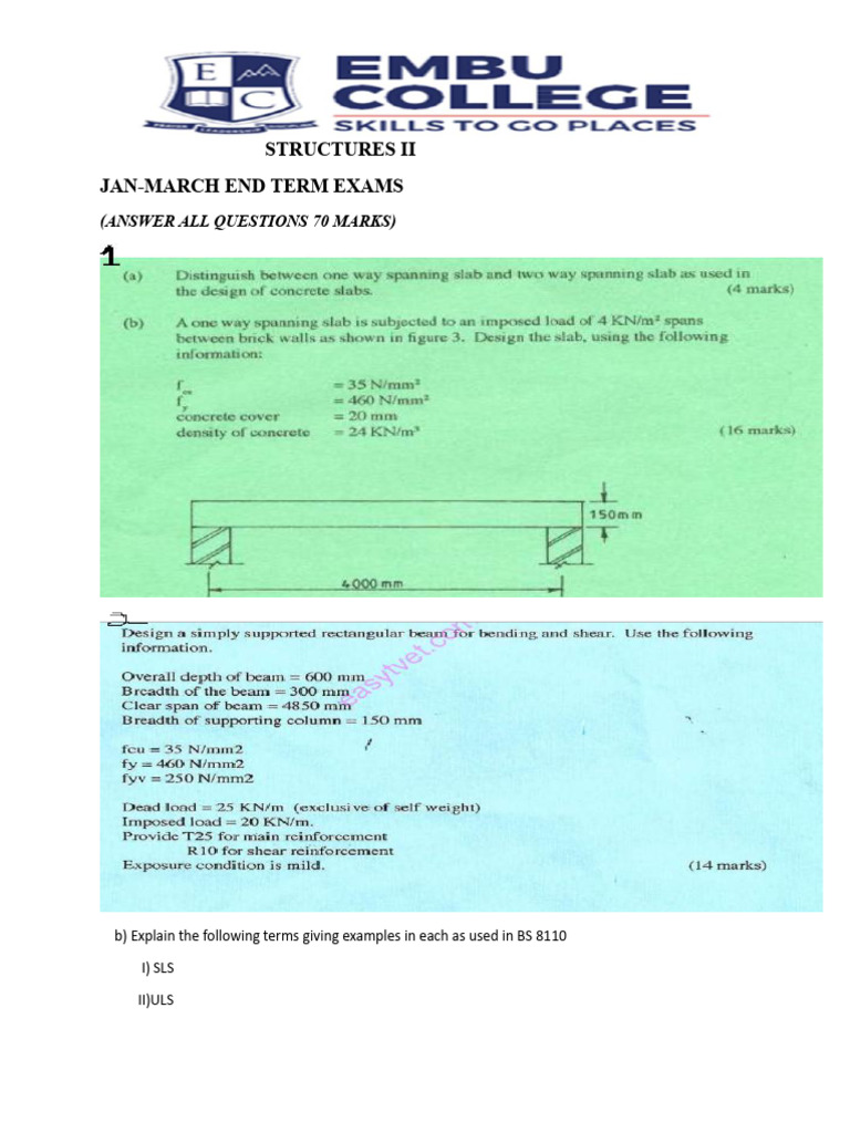 Structures Ii End Term (5copies) | PDF