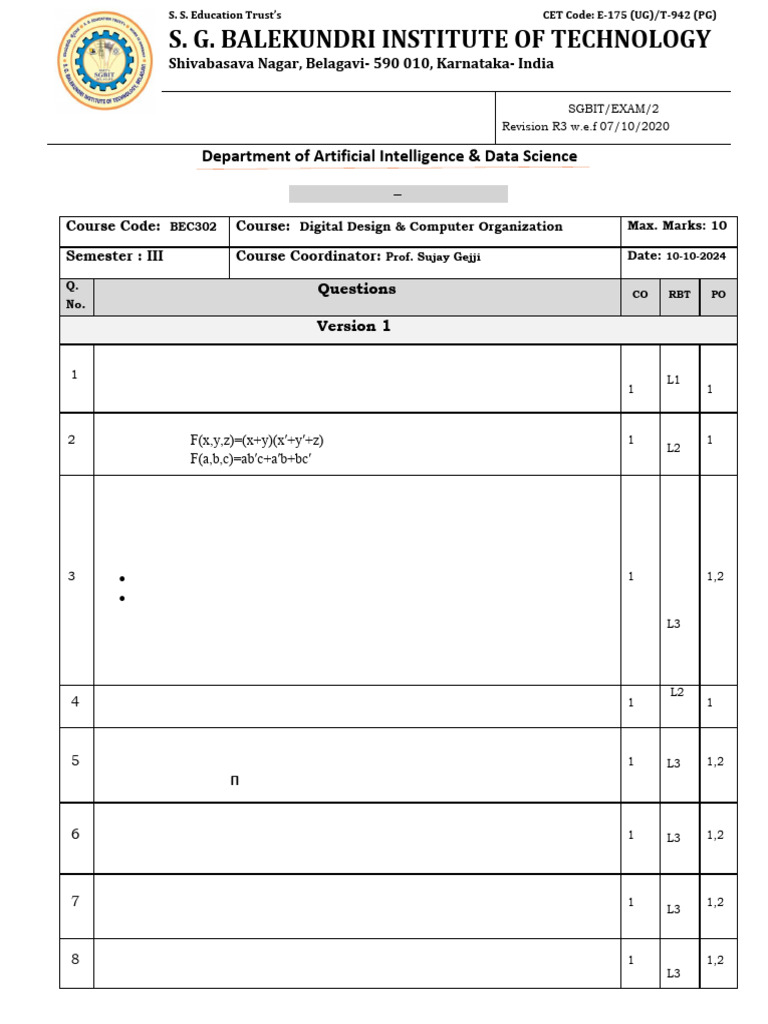 DDCO - Assignment - 1 - Final | PDF | Central Processing Unit | Computer Engineering
