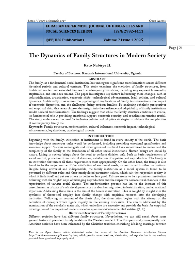 Modern Family Structures Explained | PDF | Family | Institution