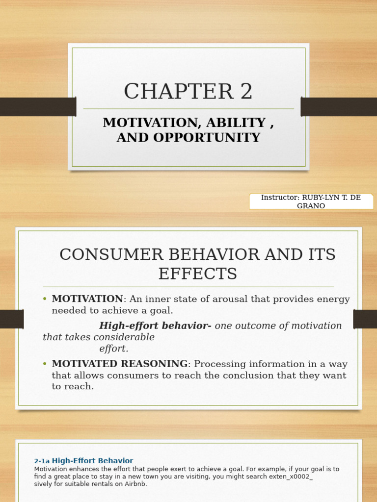 Chapter 2 Motivation Ability and Opportunity | PDF | Motivational ...