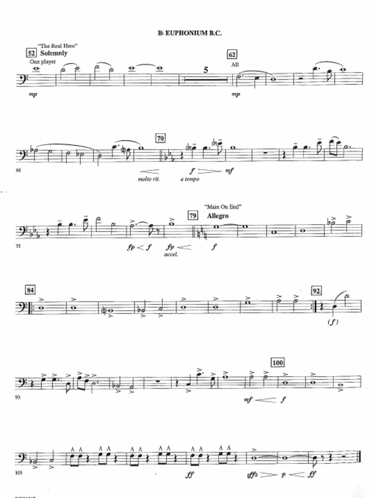 Avengers End Game - Euphonium | PDF