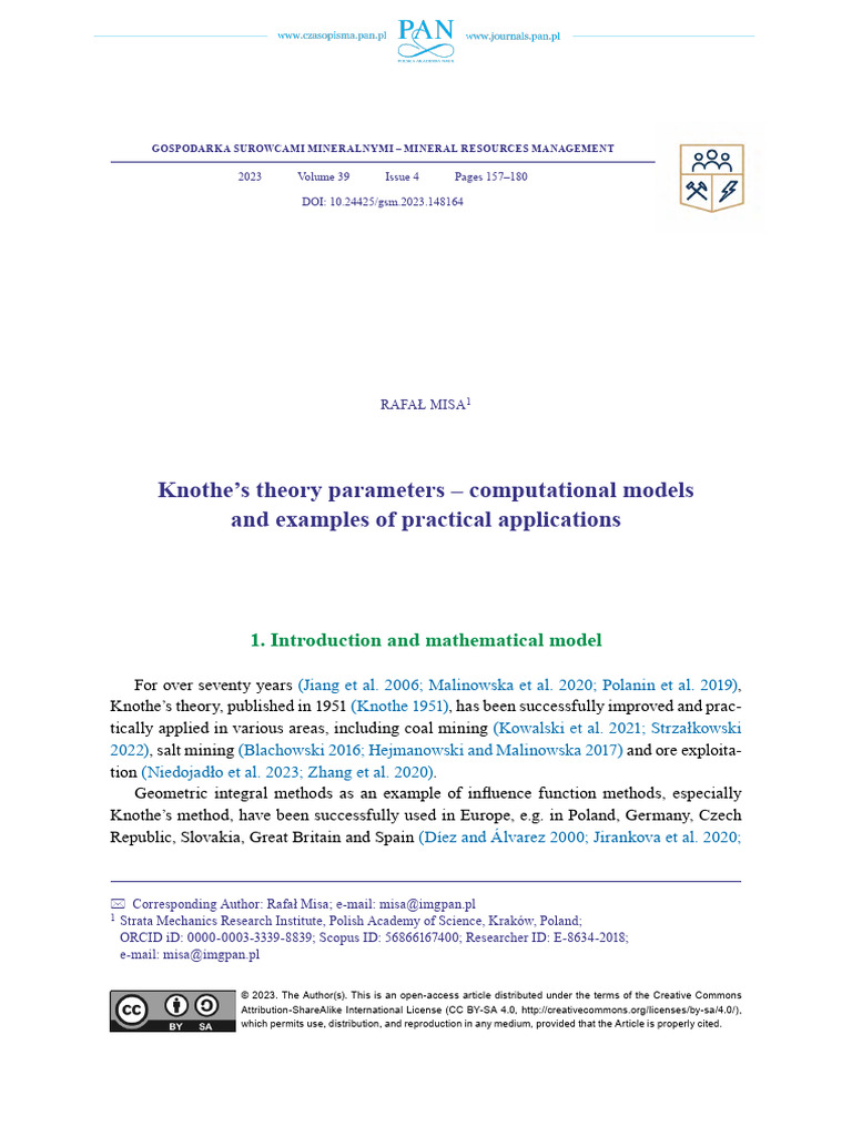 Knothe's Theory Parameters - Computational Models and Examples of Practical Applications | PDF ...