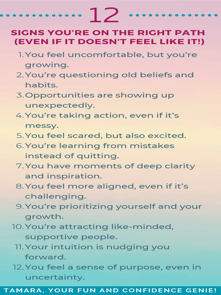 12 Signs You're On The Right Path | PDF