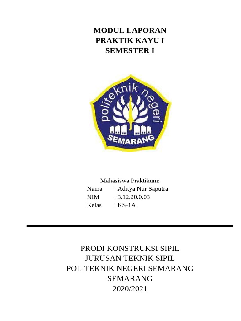 03 - Aditya Nur Saputra - Tugas Praktik Kayu I | PDF