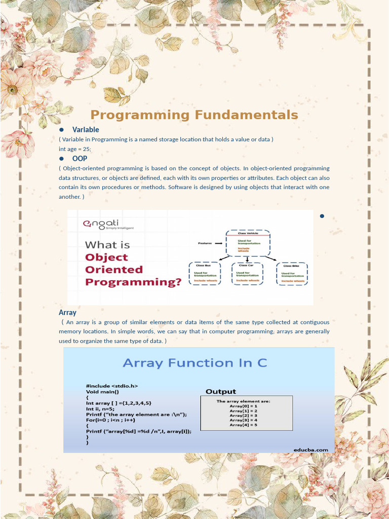 Programming Fundamentals | PDF