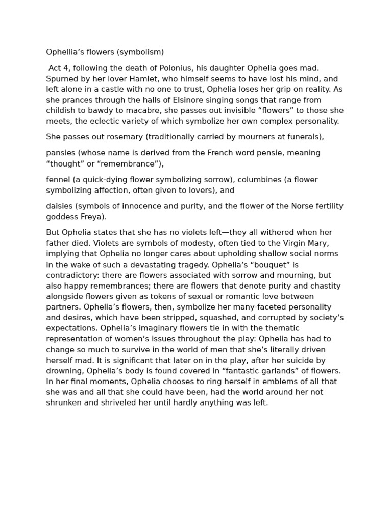 Ophelia Flowers | PDF