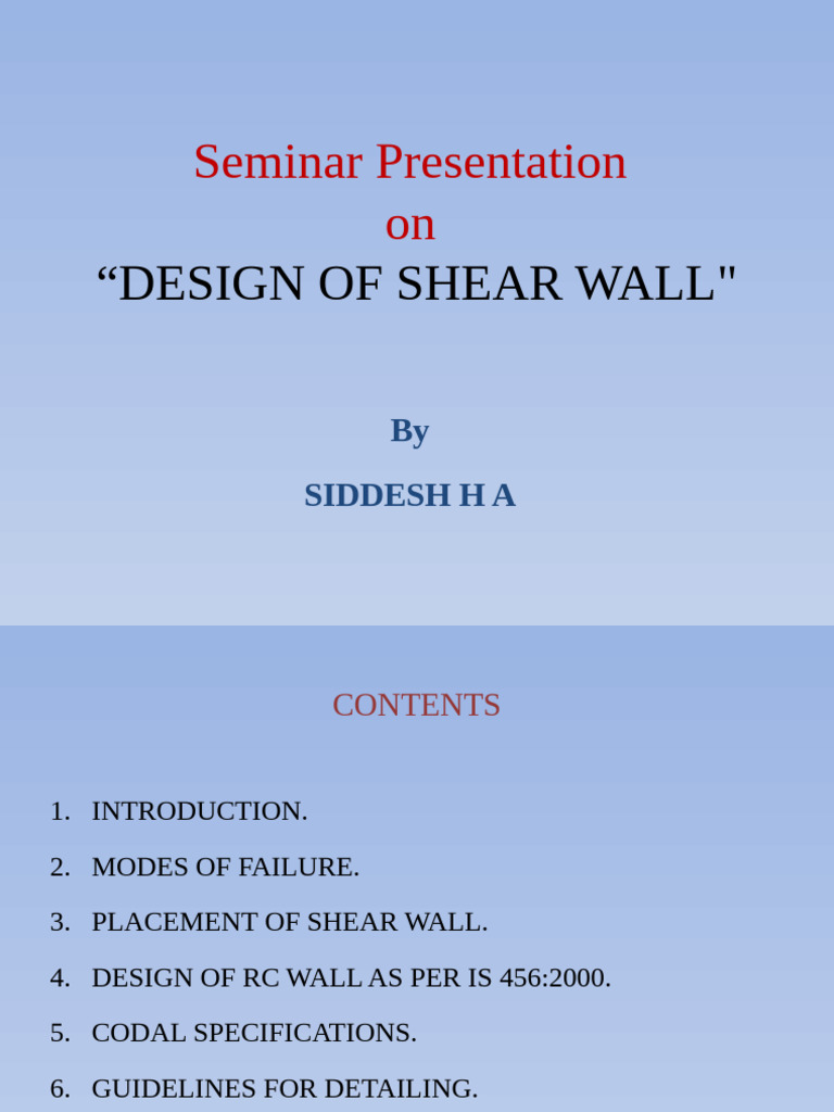 Shear Wall Design Presentation1 | PDF | Structural Engineering ...
