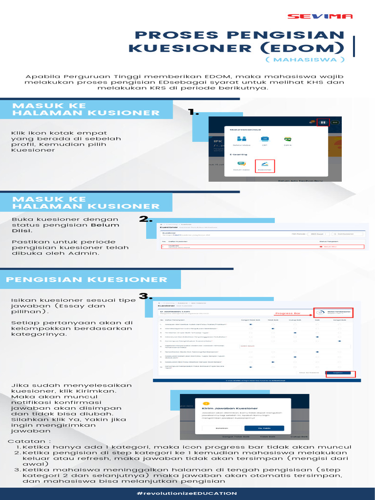Guidecard Proses Pengisian Kuesioner - Mahasiswa - NEW | PDF