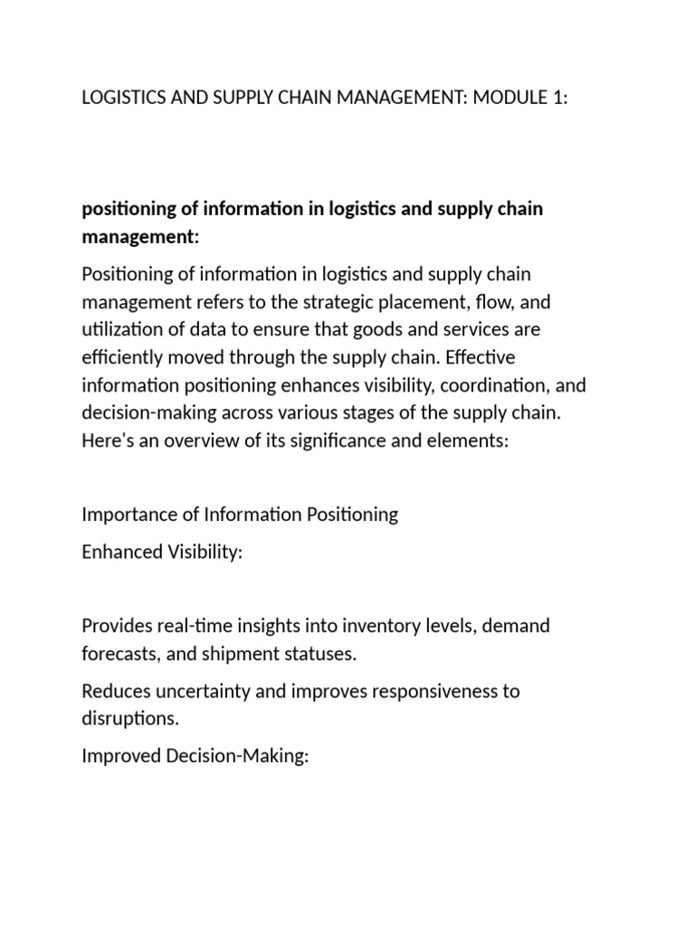 Logistics and Supply Chain Management | PDF | Supply Chain Management | Logistics