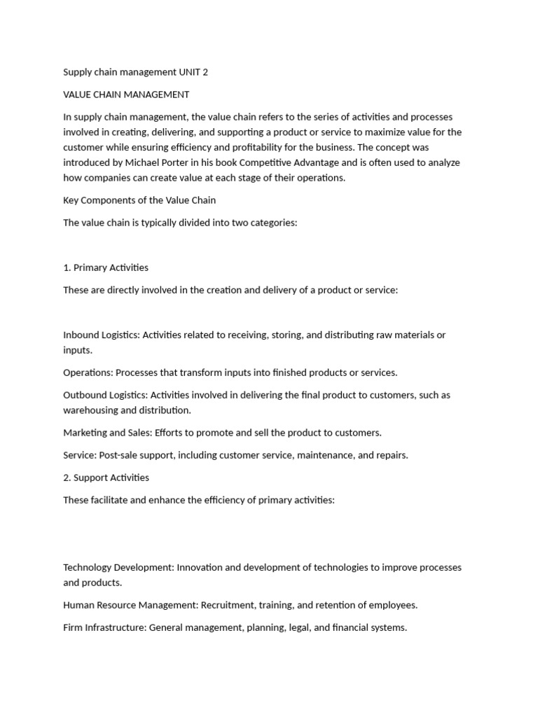 Supply Chain Management UNIT 2 | PDF | Supply Chain Management | Supply Chain