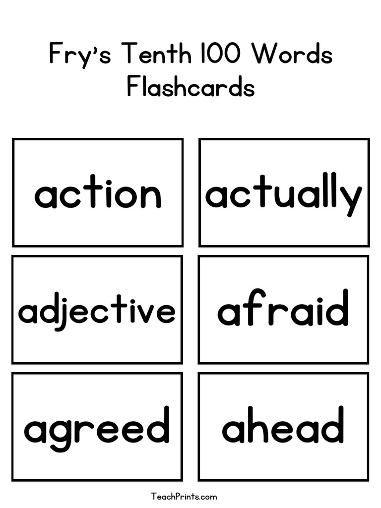 Frys Tenth 100 Words Flashcards | PDF