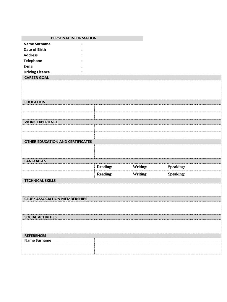 Ornek CV Ingilizce | PDF