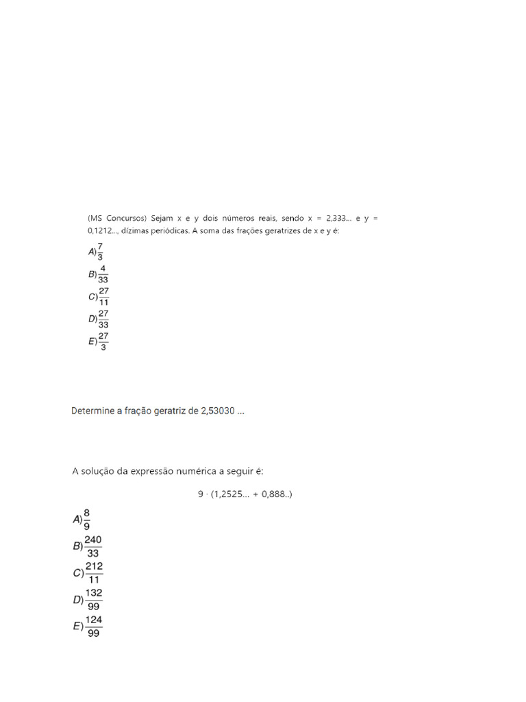Lista de Exercícios de Estudos para A Ab 9ef 1p Mat | PDF