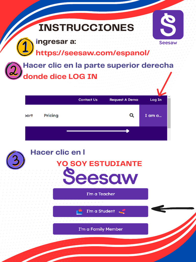 Instrucciones para Iniciar Sesión en Seesaw | PDF