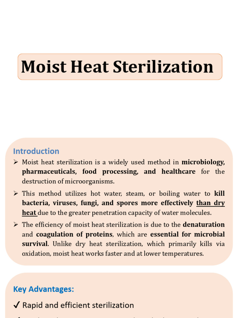 Moist & Dry Heat Sterilization | PDF | Sterilization (Microbiology ...