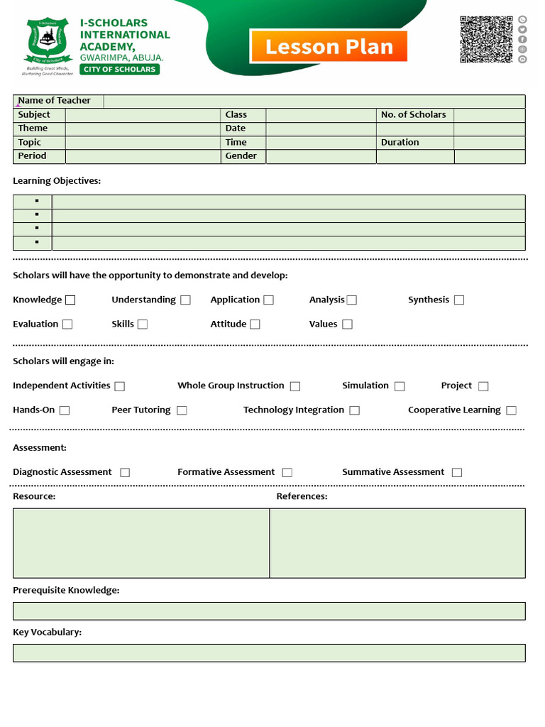 Js1 3rd National Values Week 1 Lesson Plan | PDF | Educational ...
