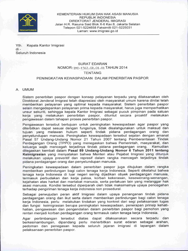 1409-SE_DIRJENIM_NO_IMI-1562.GR.01.01_TH_2014_TTG_PENINGKATAN_KEWASPADAAN_DALAM_PENERBITAN ...