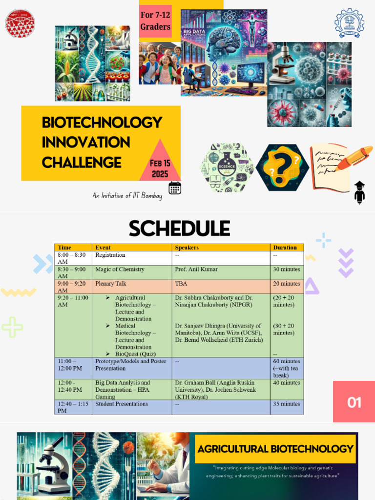Biotechnology Innovation Challenge Schedule | PDF