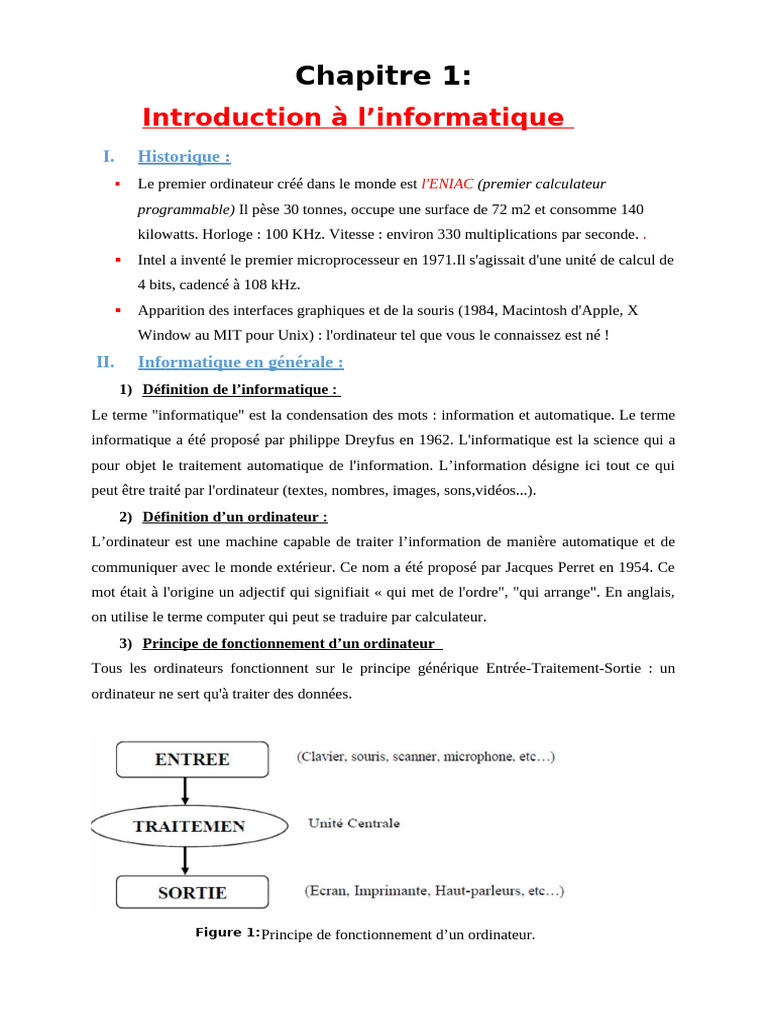 Chapitre 1 | PDF | Système d'exploitation | Informatique