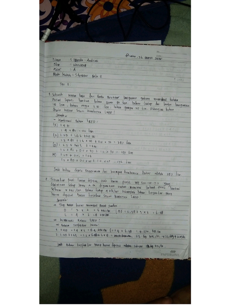 Tgs 1 Struktur Baja 2 Imelda Andriati | PDF