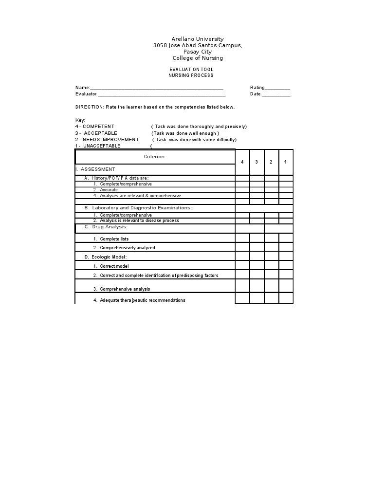 Form Completion Guide for Evaluators | PDF