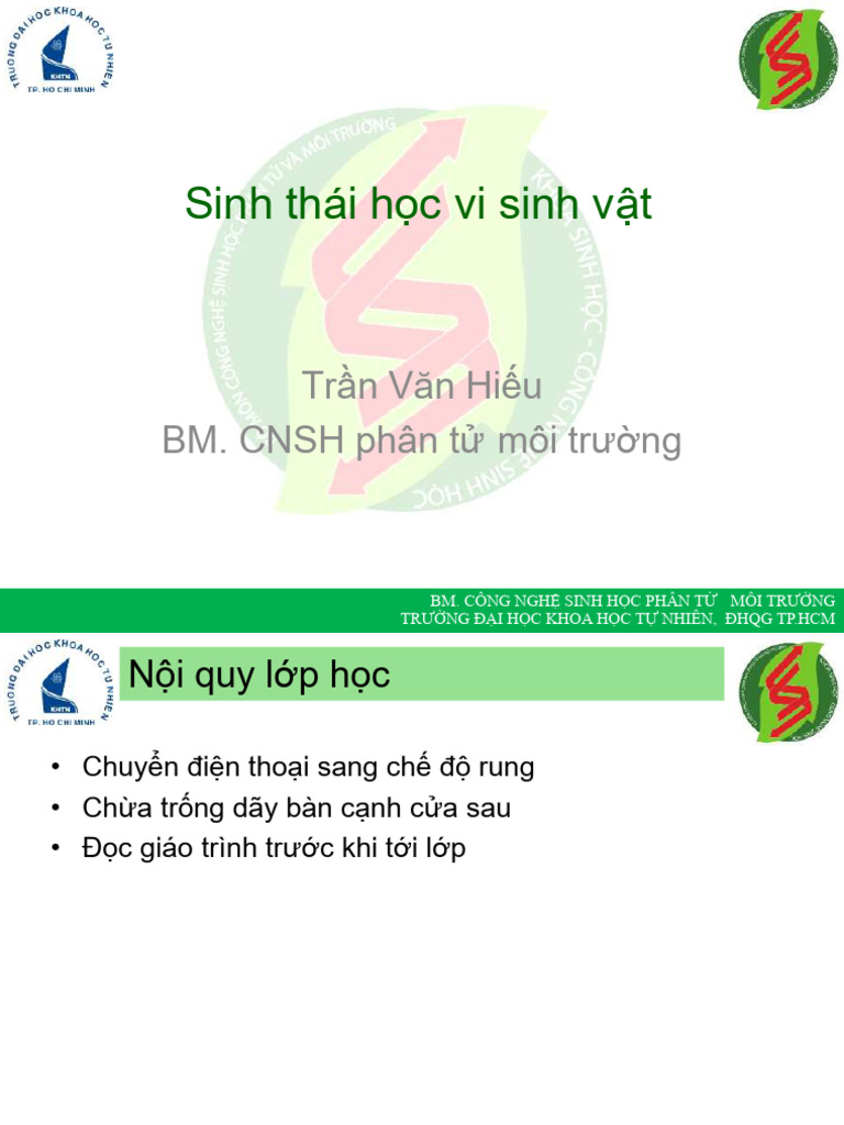 Tuần 2-EOL5. Sinh thai hoc VSV | PDF