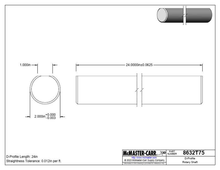8632T75 - D-Profile Rotary Shaft | PDF