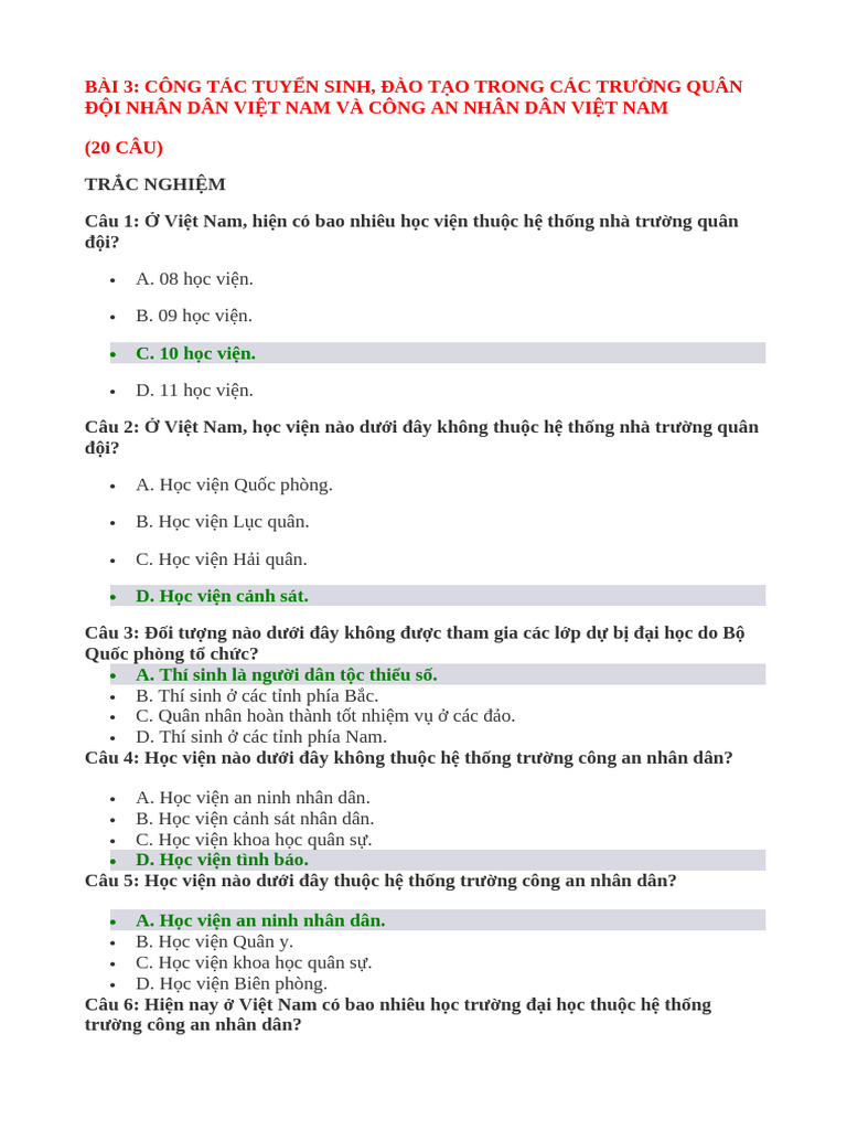 QPAN 12, Đề cương HK II | PDF