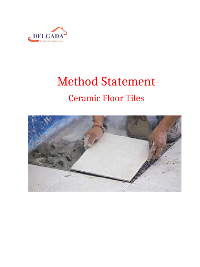 Method Statment For Ceramic Floor - Modified | PDF | Tile | Concrete