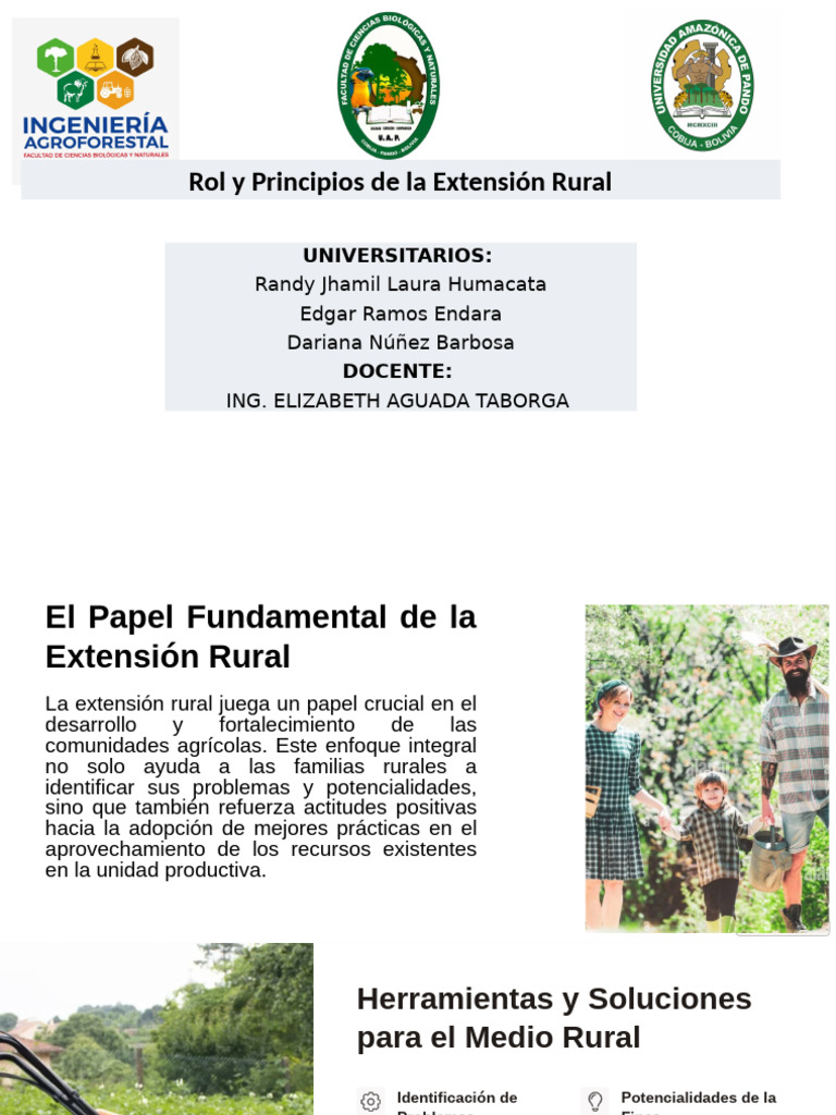 Rol y Principios de La Extensión Rural | PDF | Agricultura ...