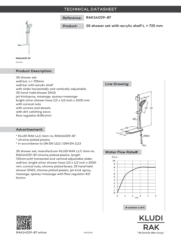RAK14029-87 Chrome Shower Set Details | PDF