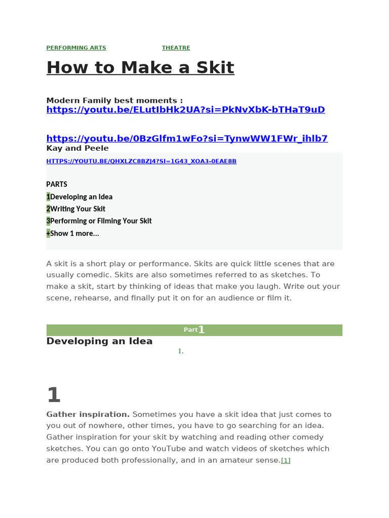How To Write A Skit or Sketch With Examples and Ideas | PDF