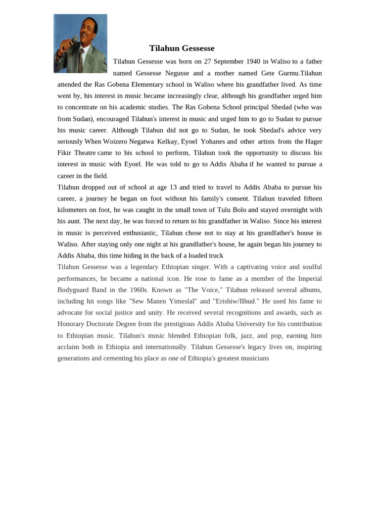 Tilahun Gessesse | PDF