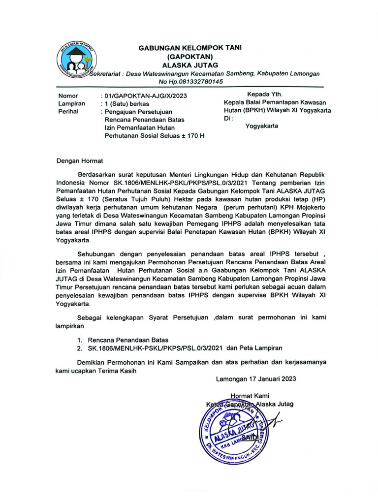 Gapoktan Alaska Jutag Lamongan | PDF