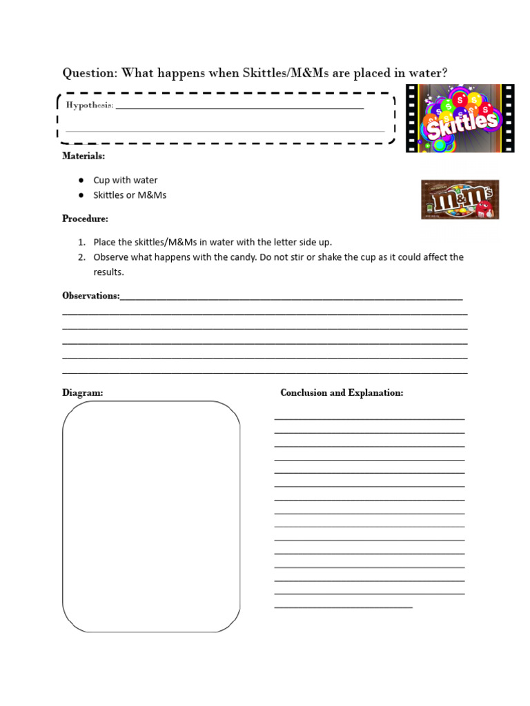 Skittles/M&Ms Water Experiment Guide | PDF
