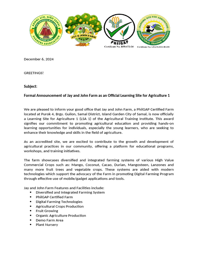 Jay and John Farm: Official Agri Learning Site | PDF | Food Industry ...