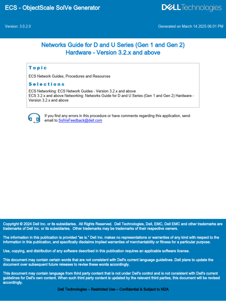 ECS - ObjectScale_ECS Network Guides, Procedures and Resources-Networks Guide for D and U Series ...