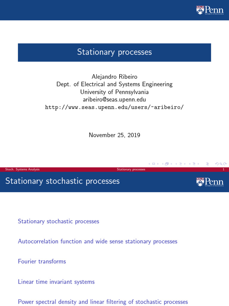 406 Stationary Processes Pdf Spectral Density Stationary Process