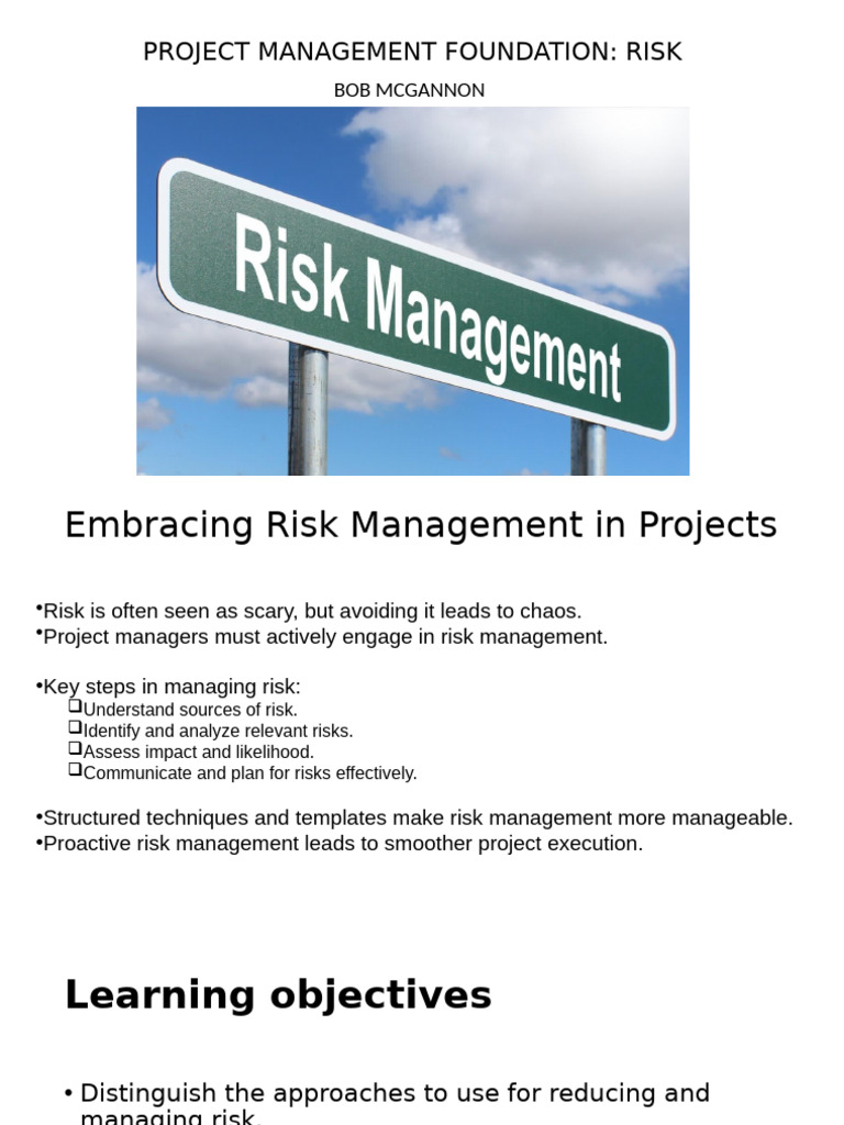 Embracing Risk Management in Projects | PDF | Risk | Risk Management