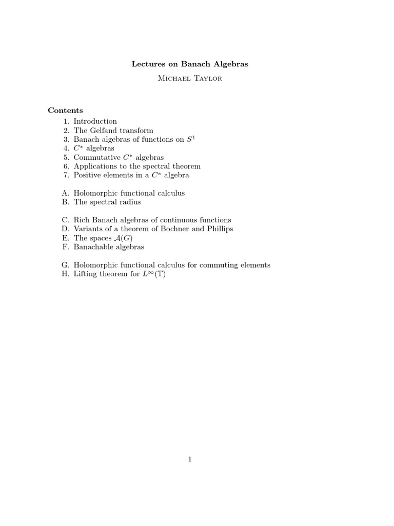 Banalg | PDF | Banach Space | Mathematical Concepts