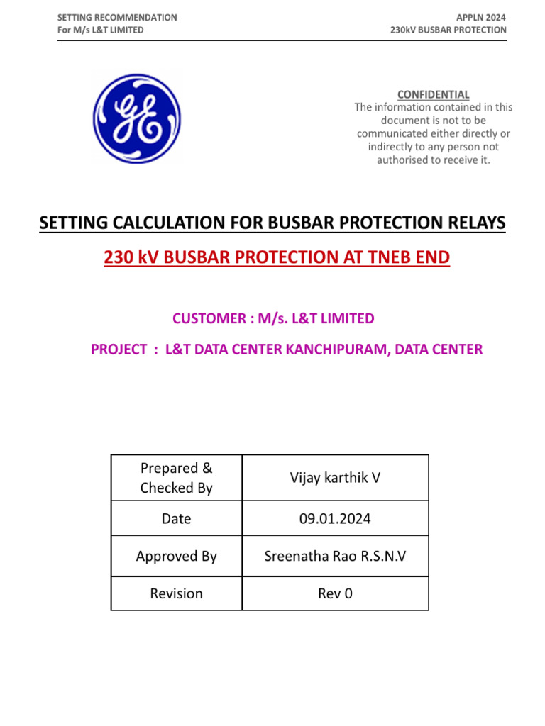 230kV Busbar Protection - Rev 0 - TNEB End | PDF | Computer Engineering | Electromagnetism