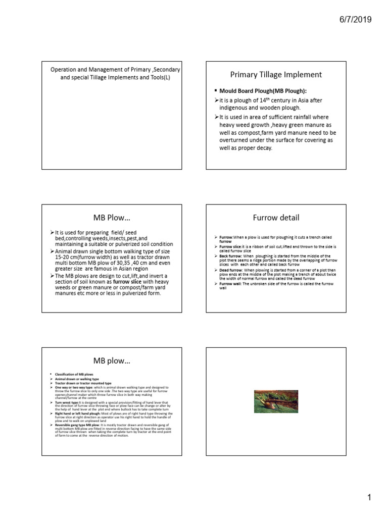 Back and Dead Furrow Explained | PDF | Plough | Tillage