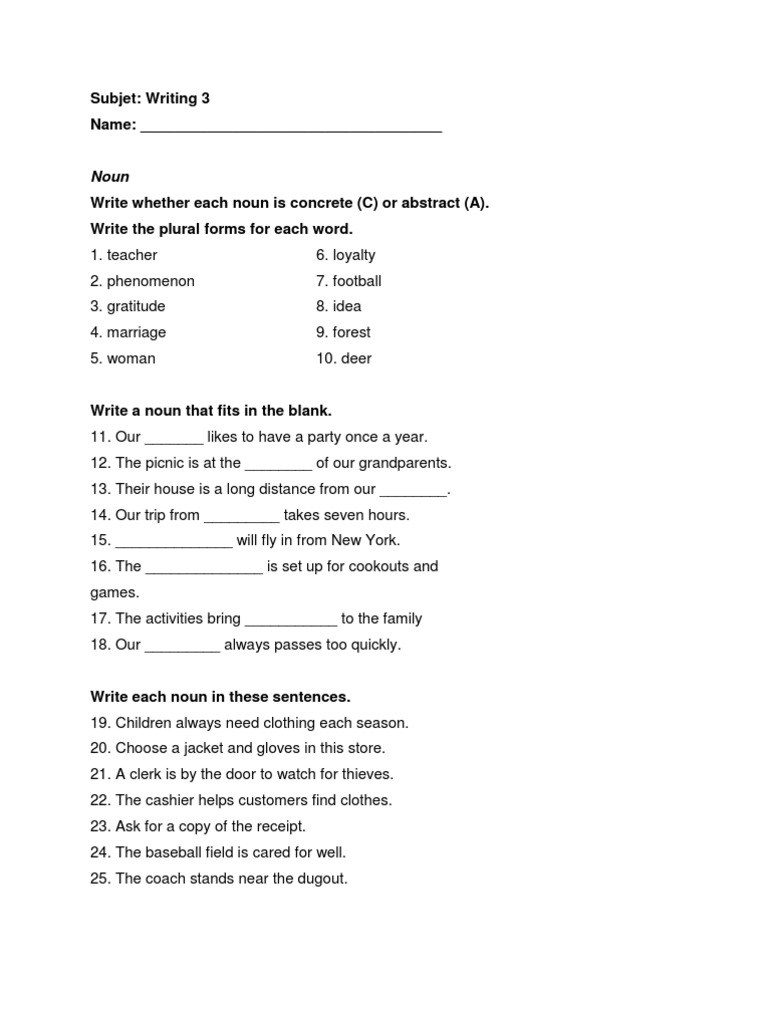 Parts of Speech Quiz | PDF | Noun | Grammar