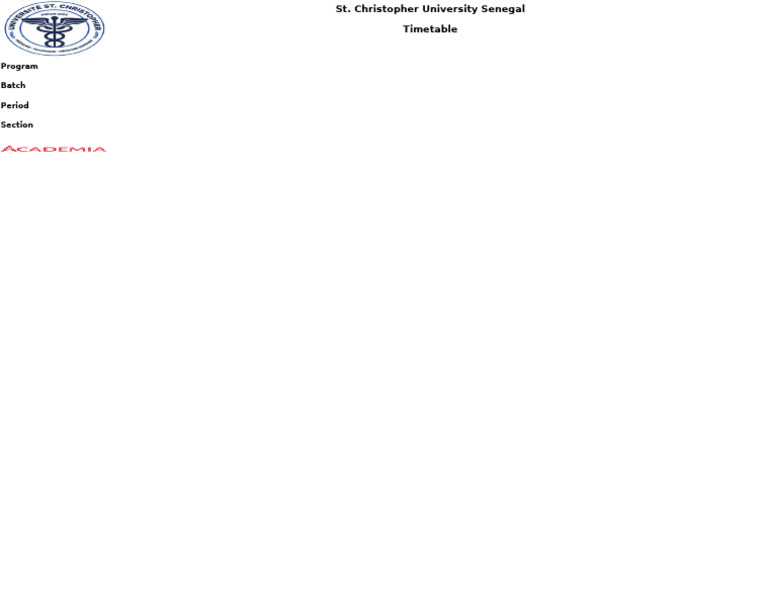 Master Timetable Report - 1738890224793 | PDF